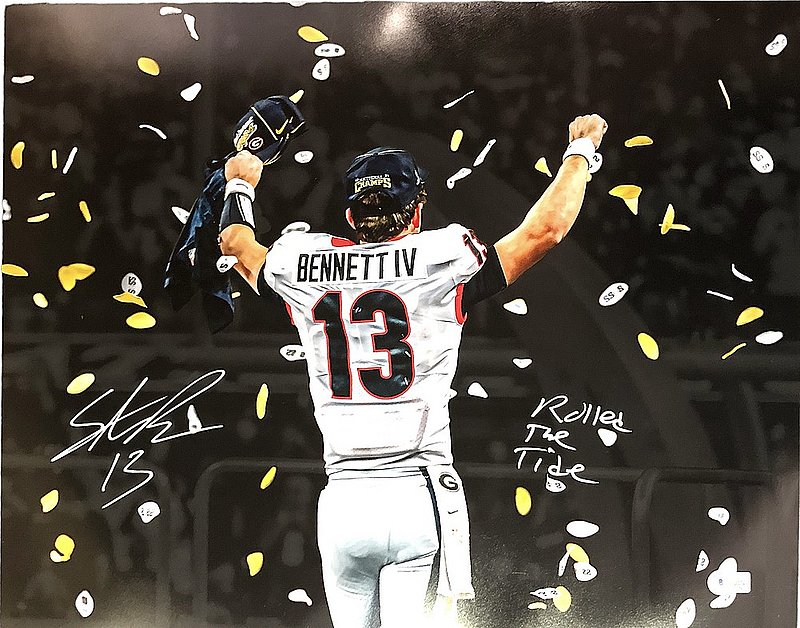 Stetson Bennett IV Autographed Signed Georgia Bulldogs Confetti Shower ...