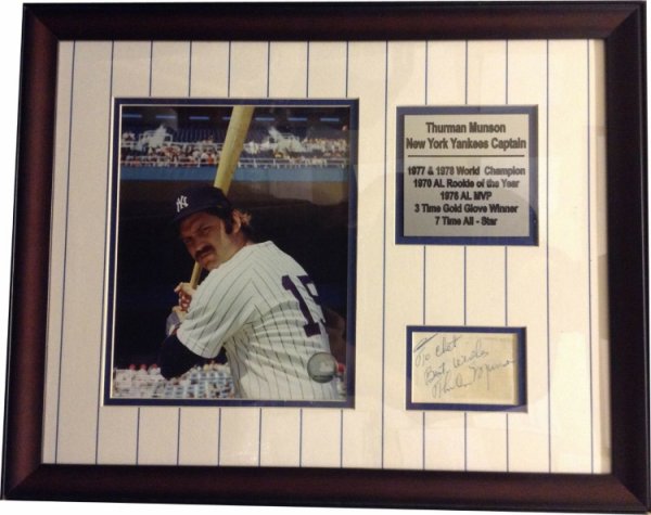 Thurman Munson Autographed Memorabilia | Signed Photo, Jersey ...