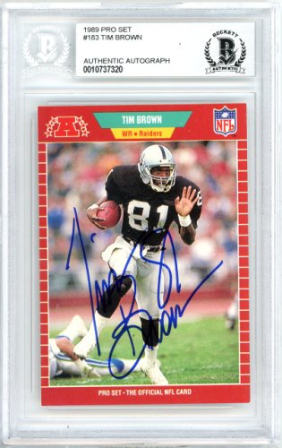 Tim Brown Autographed Signed 1989 Pro Set Rookie Card Autographed ...