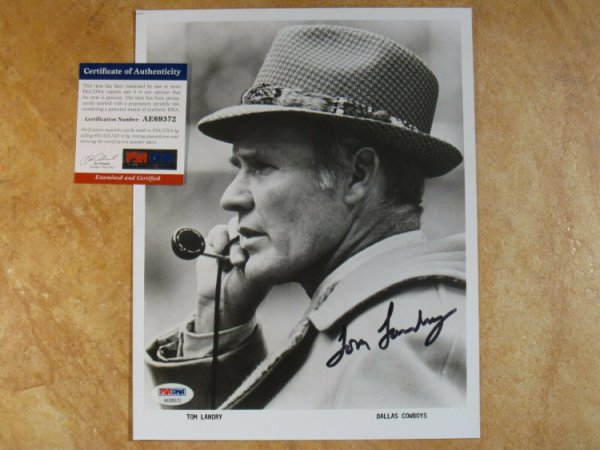 Tom Landry Autographed Memorabilia | Signed Photo, Jersey, Collectibles ...