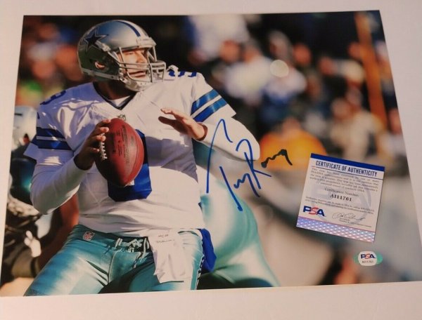 Tony Romo Autographed Memorabilia | Signed Photo, Jersey, Collectibles ...