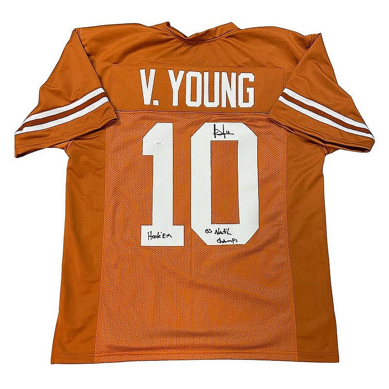 Vince Young Autographed Signed Texas Longhorns Orange Custom #10 Jersey ...