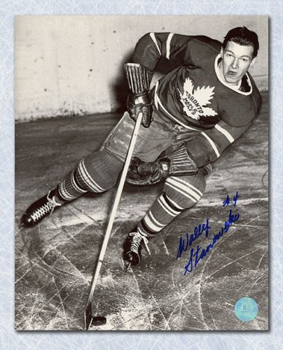 Wally Stanowski Toronto Maple Leafs Autographed Signed On Ice 8x10 Photo