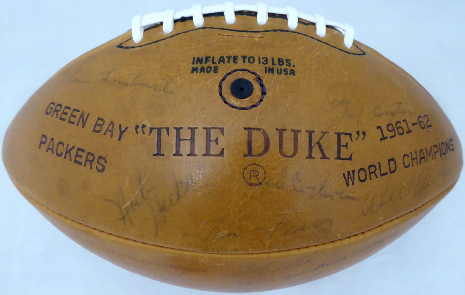 1963 Green Bay Packers Autographed Signed Football With 47 Signatures ...