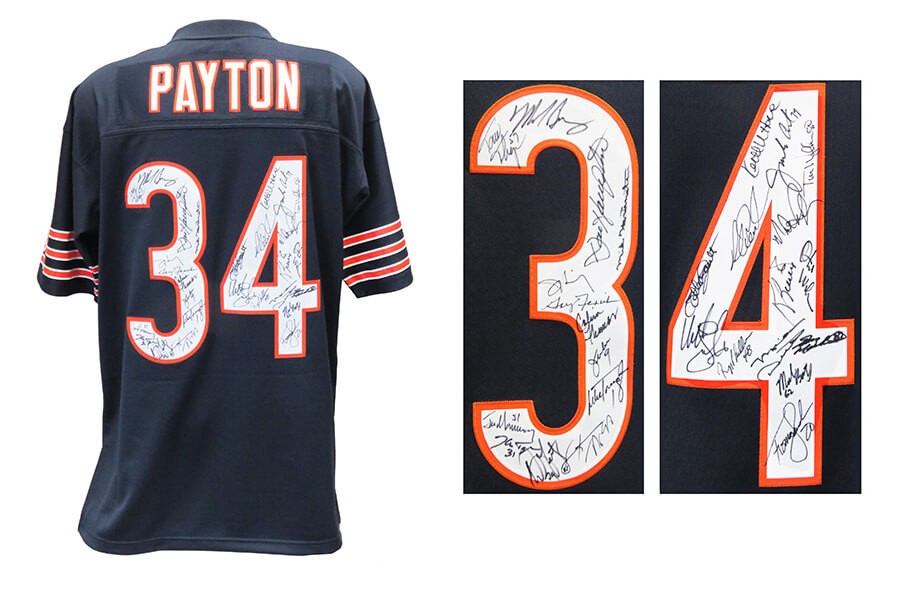 1985 Bears Team Autographed Signed Chicago Bears Walter Payton #34 Navy ...