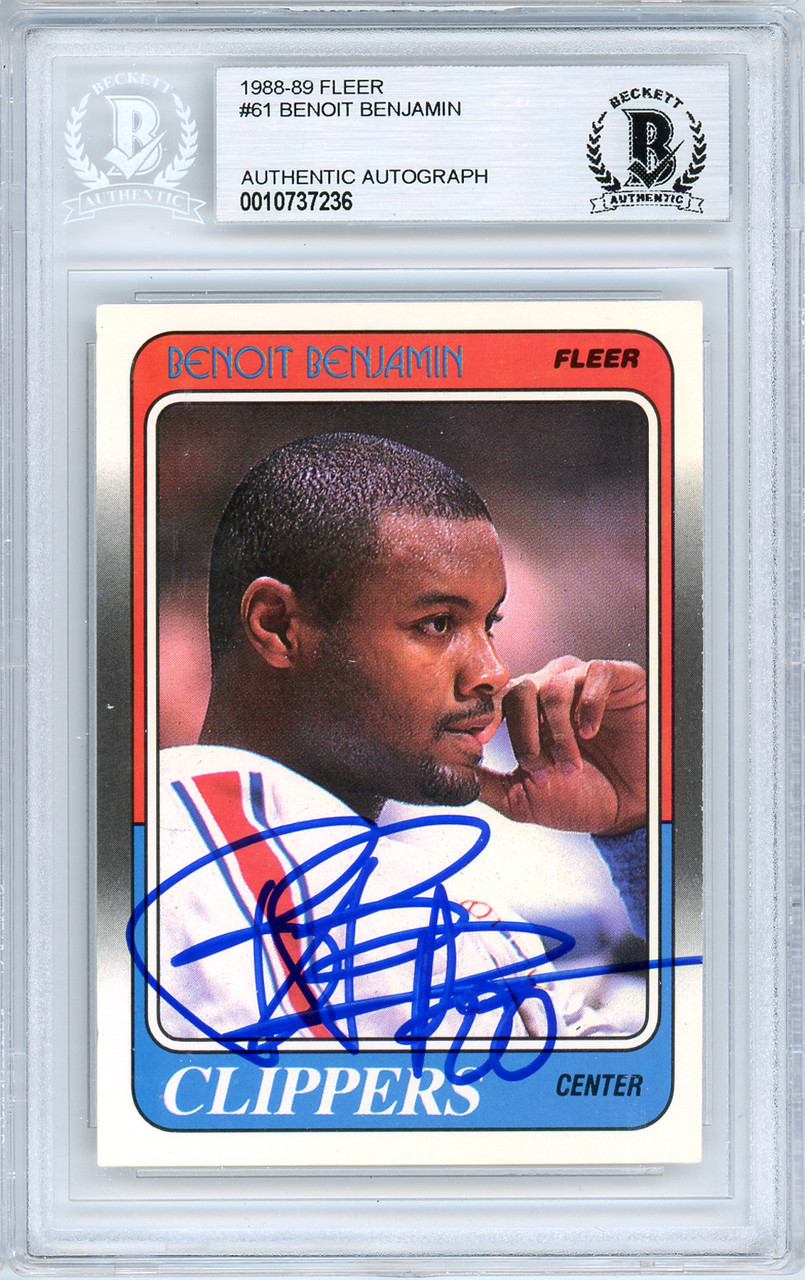 Benoit Benjamin Autographed Signed 1988-89 Fleer Card Autographed ...