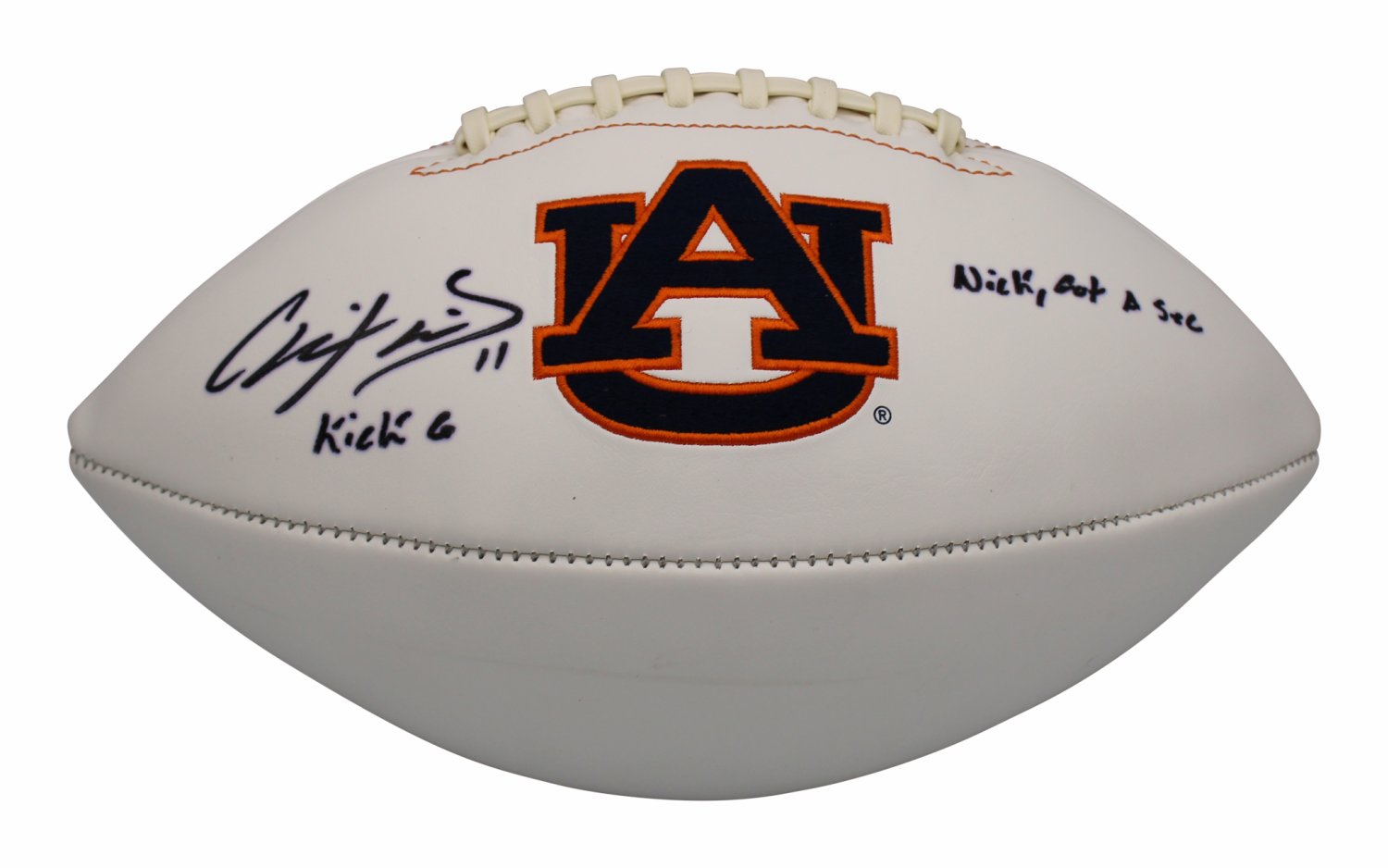 Chris Davis Autographed Signed Auburn Tigers White Panel Football ...