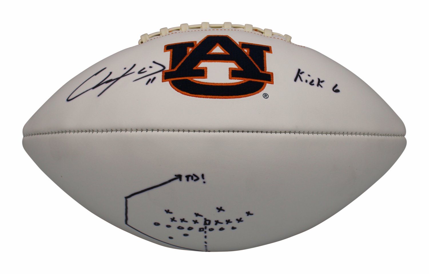 Chris Davis Autographed Signed Auburn Tigers White Panel Football ...