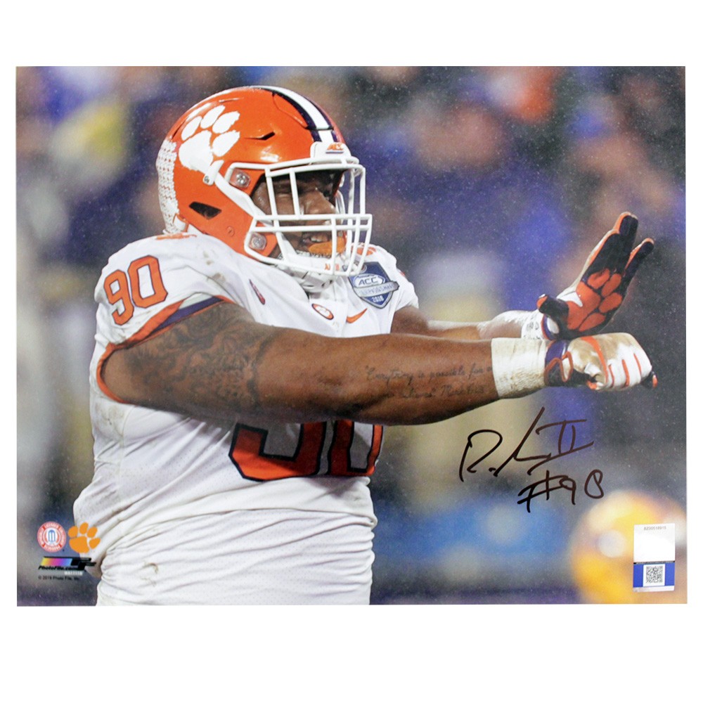 Dexter Lawrence Clemson Tigers Autographed Signed 8x10 Photo Ninja Pose ...