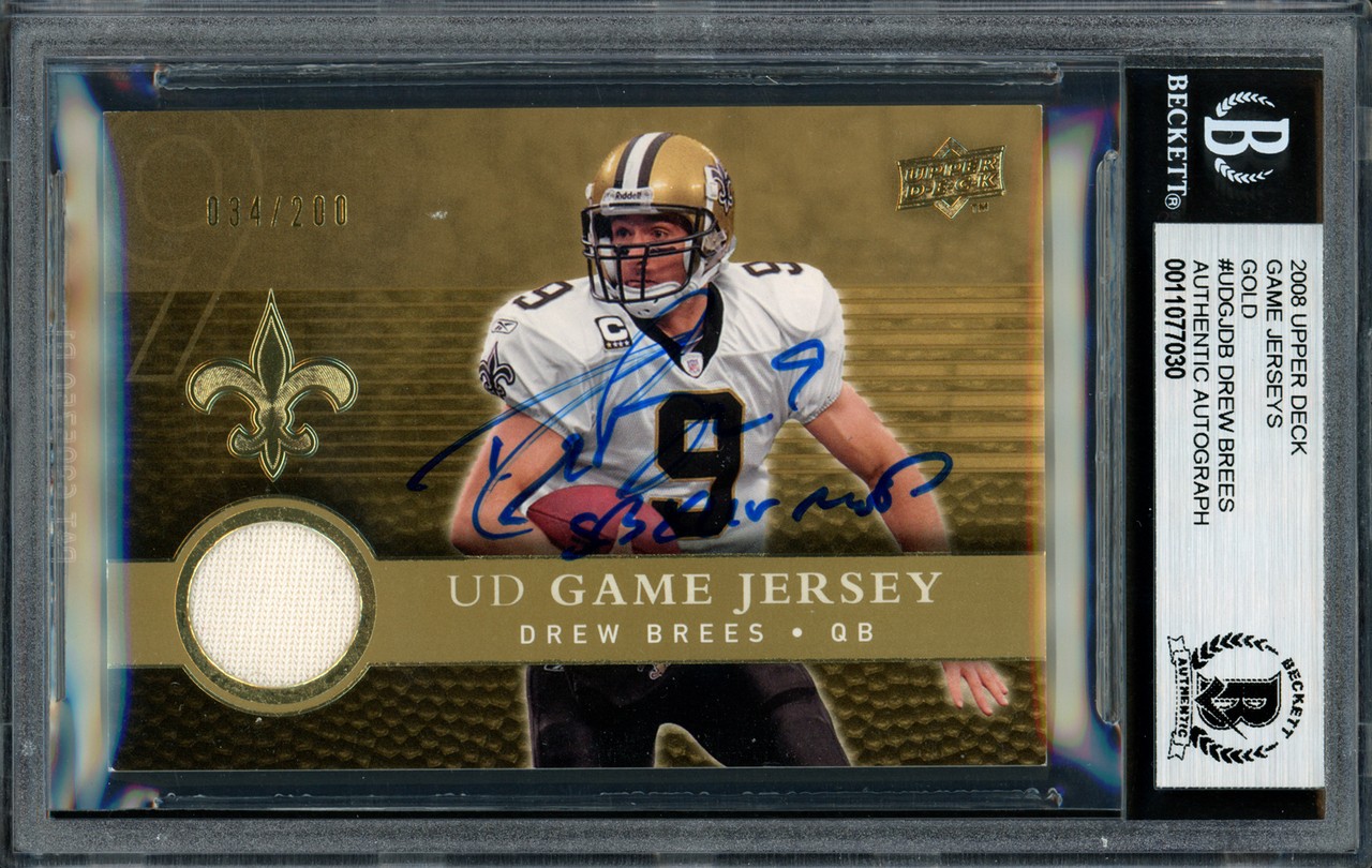 Drew Brees Autographed Signed Memorabilia 2008 Upper Deck Game Jersey ...