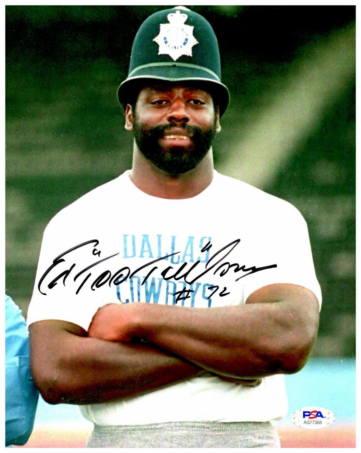 Ed Too Tall Jones Autographed Signed Dallas Cowboys 8X10 Color Photo PSA A
