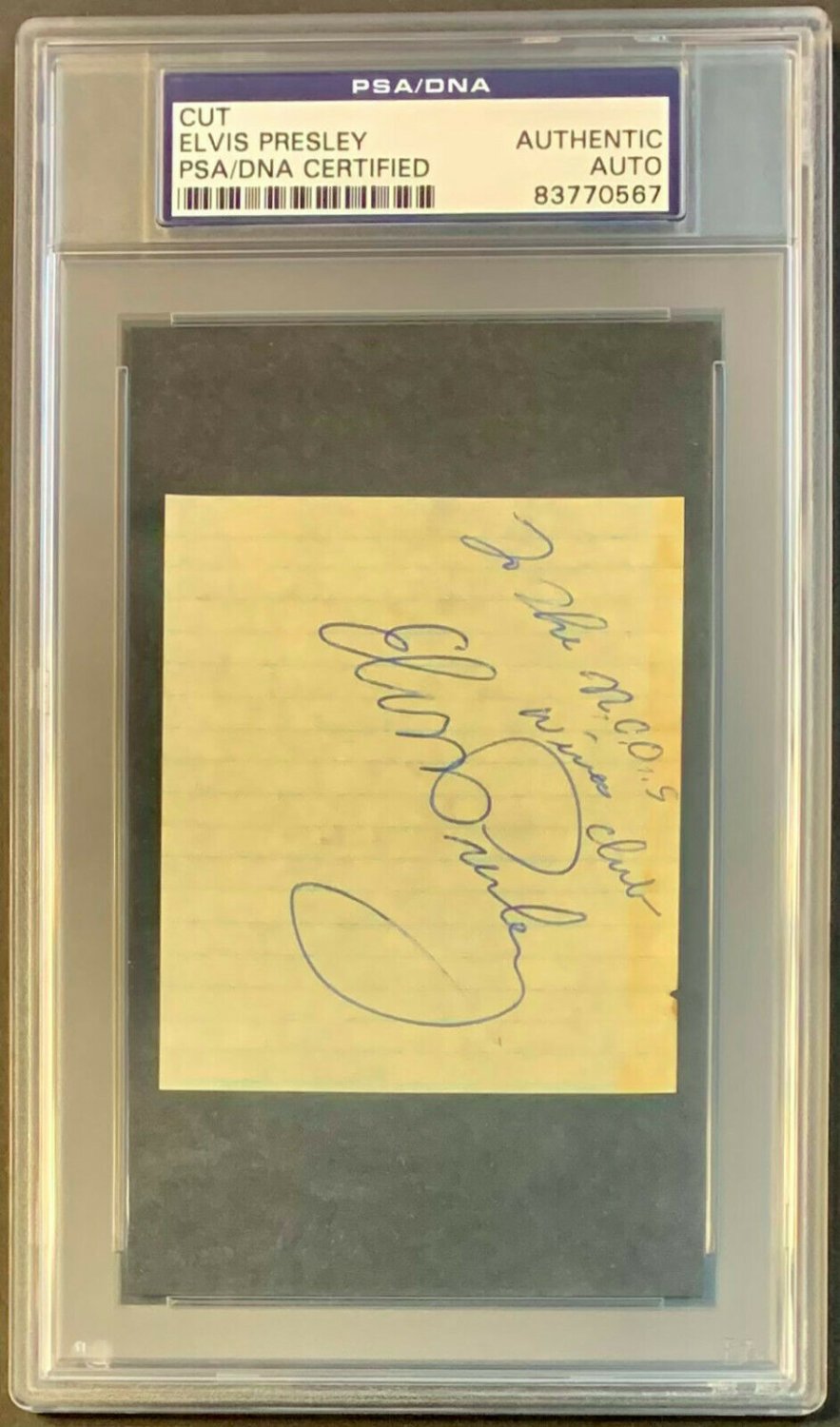 Elvis Presley Autographed Signed Cut Vintage Rock Signed Slabbed ...