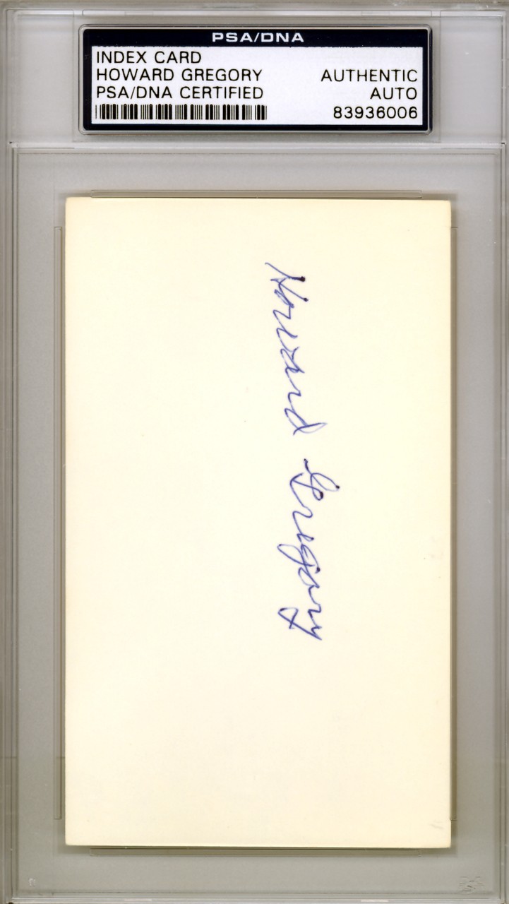 Howie Gregory Autographed Signed Howard W. "Howie" Gregory 3X5 Index ...