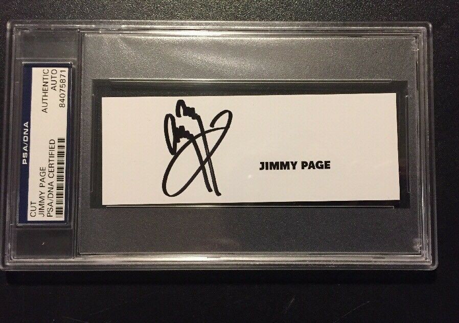 Jimmy Page Autographed Signed Cut PSA/DNA Autographed Led Zeppelin Signed