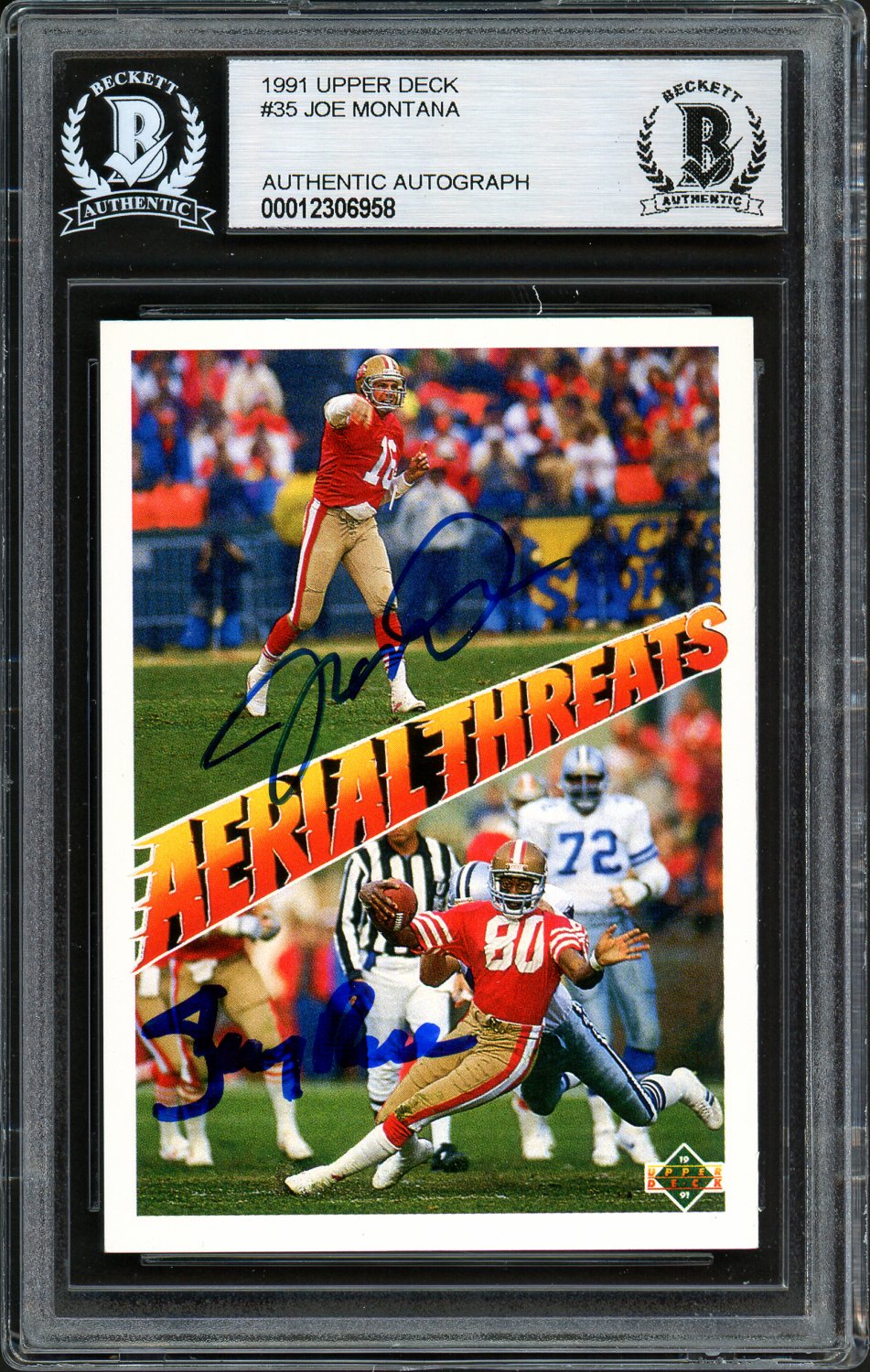 Joe Montana & Jerry Rice Autographed Signed 1991 Upper Deck Card #35 ...