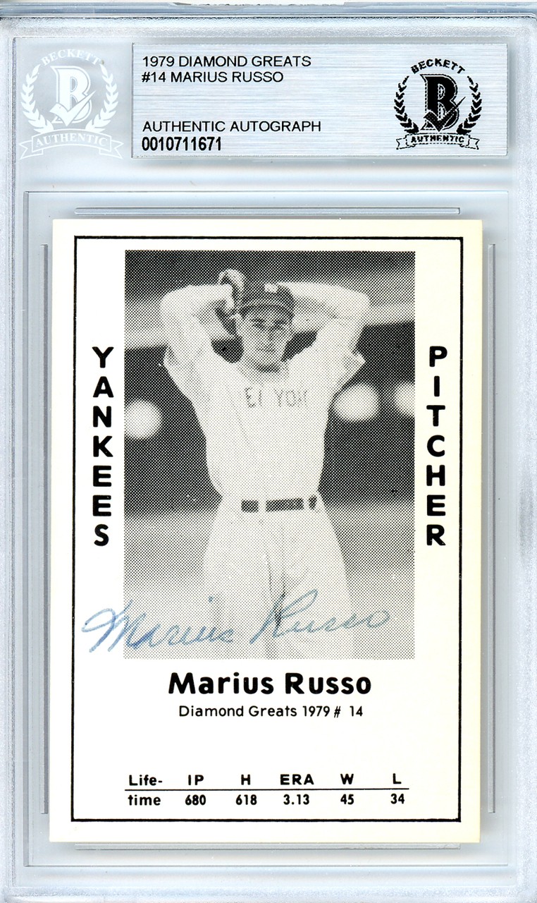 Marius Russo Autographed Signed 1979 Diamond Greats Card #14 New York ...