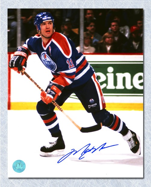 Mark Messier Edmonton Oilers Autographed Signed Vintage Action 8x10 Photo