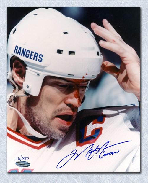 Mark Messier New York Rangers Autographed Signed Bloody 8x10 Photo with ...