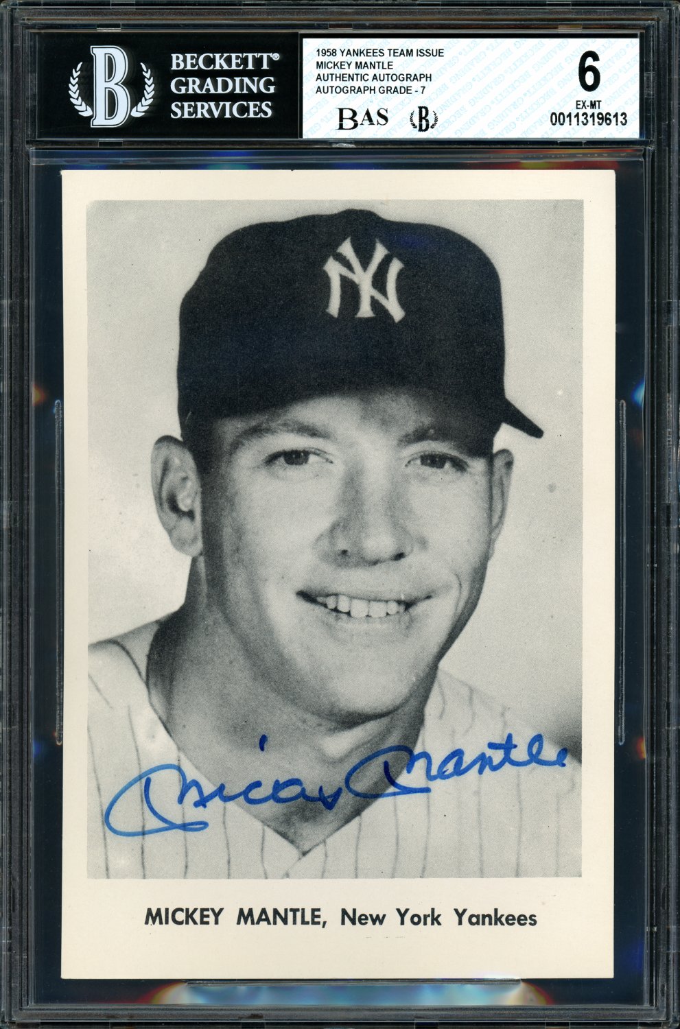 Mickey Mantle Autographed Signed 1958 Team Issued Jay Publishing 5X7 ...