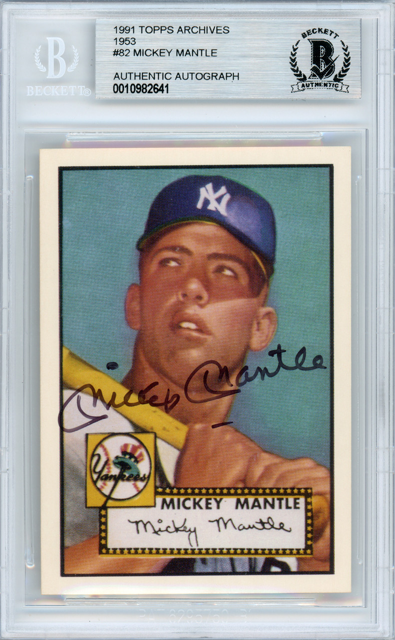 Mickey Mantle Autographed Signed 1991 1952 Topps Reprint Card #311 New ... Mickey Mantle Autographed Signed 1991 1952 Topps Reprint Card #311 New ...