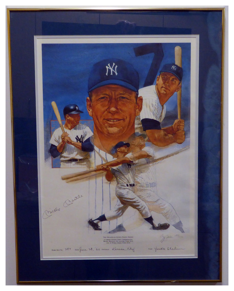 Mickey Mantle Autographed Signed Framed 18x24 NY Yankees Lithograph ...