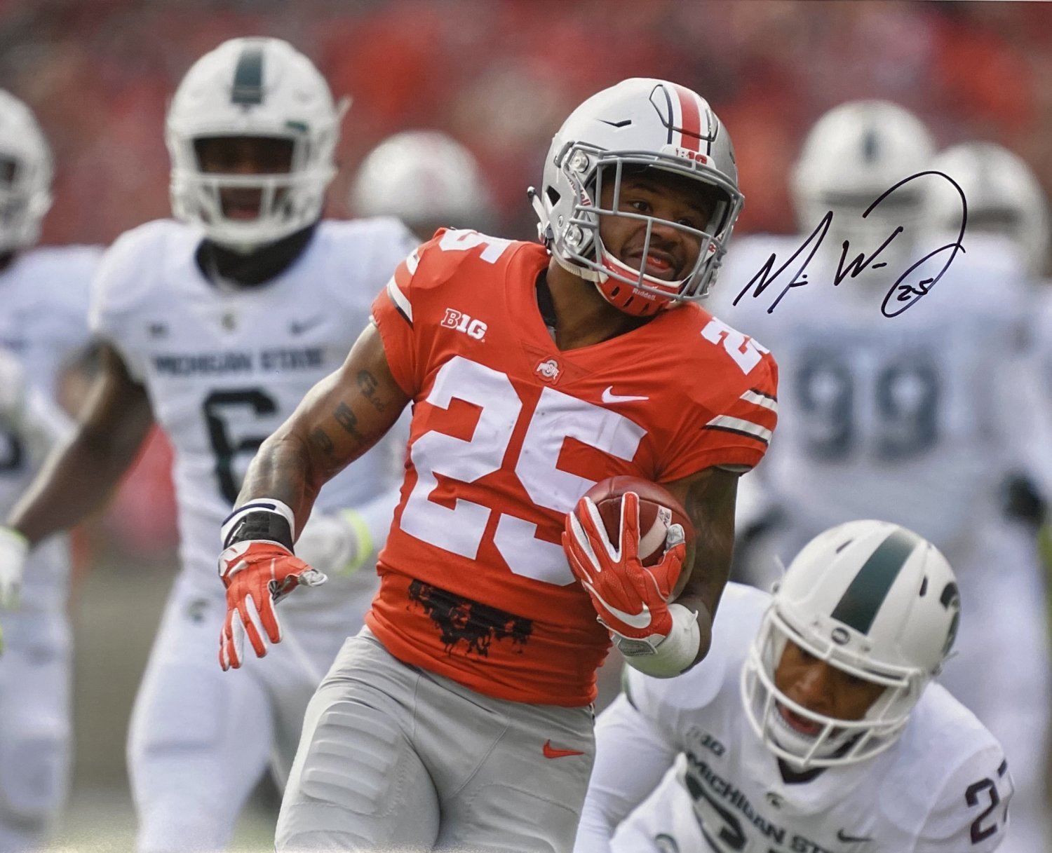 Mike Weber Ohio State Buckeyes 16-1 16x20 Autographed Signed Photo ...