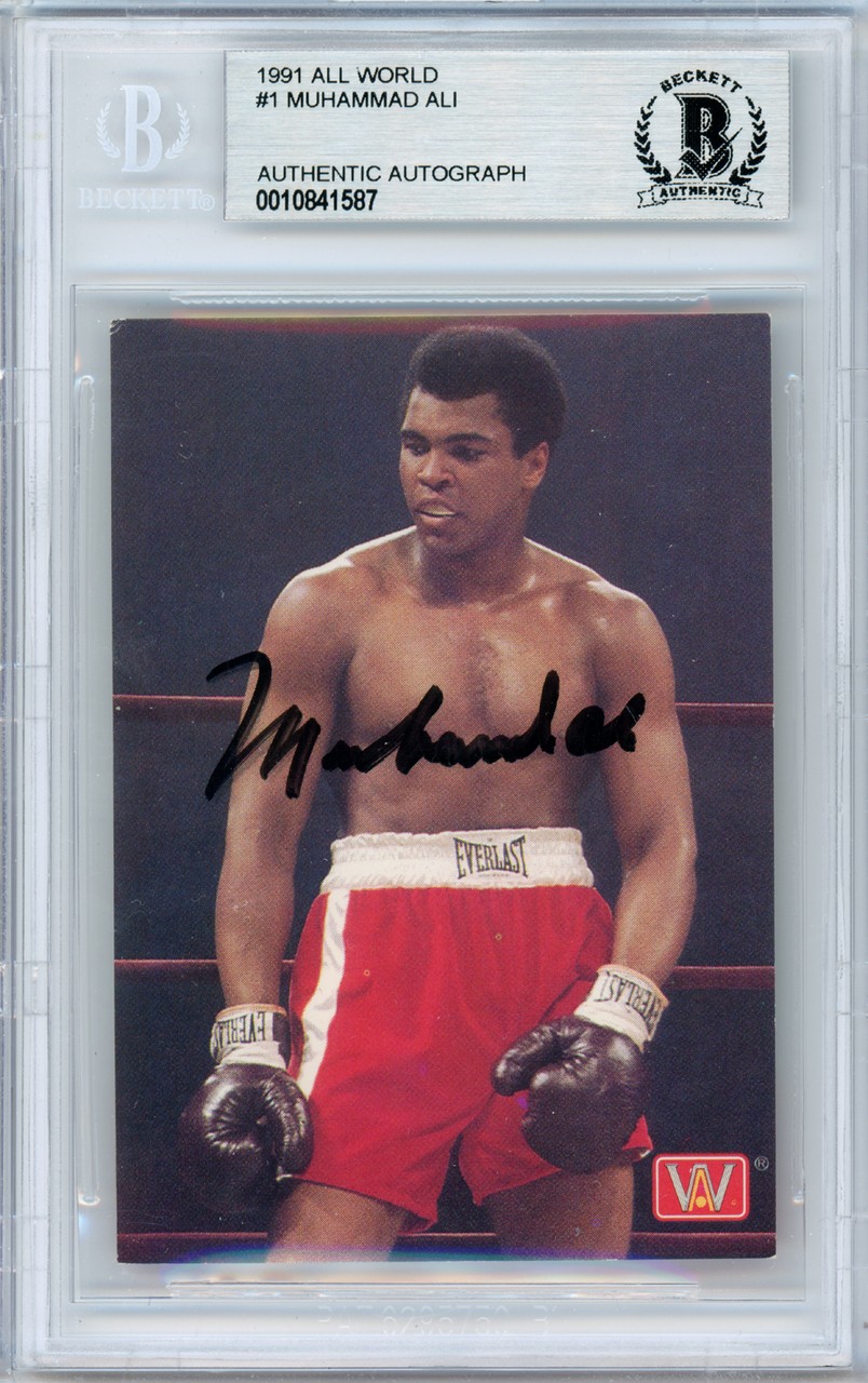 Muhammad Ali Autographed Signed 1991 All World Card #1 - Beckett Authentic