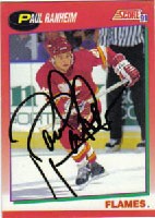 Paul Ranheim Calgary Flames 1991 Score Autographed Signed Card. This ...