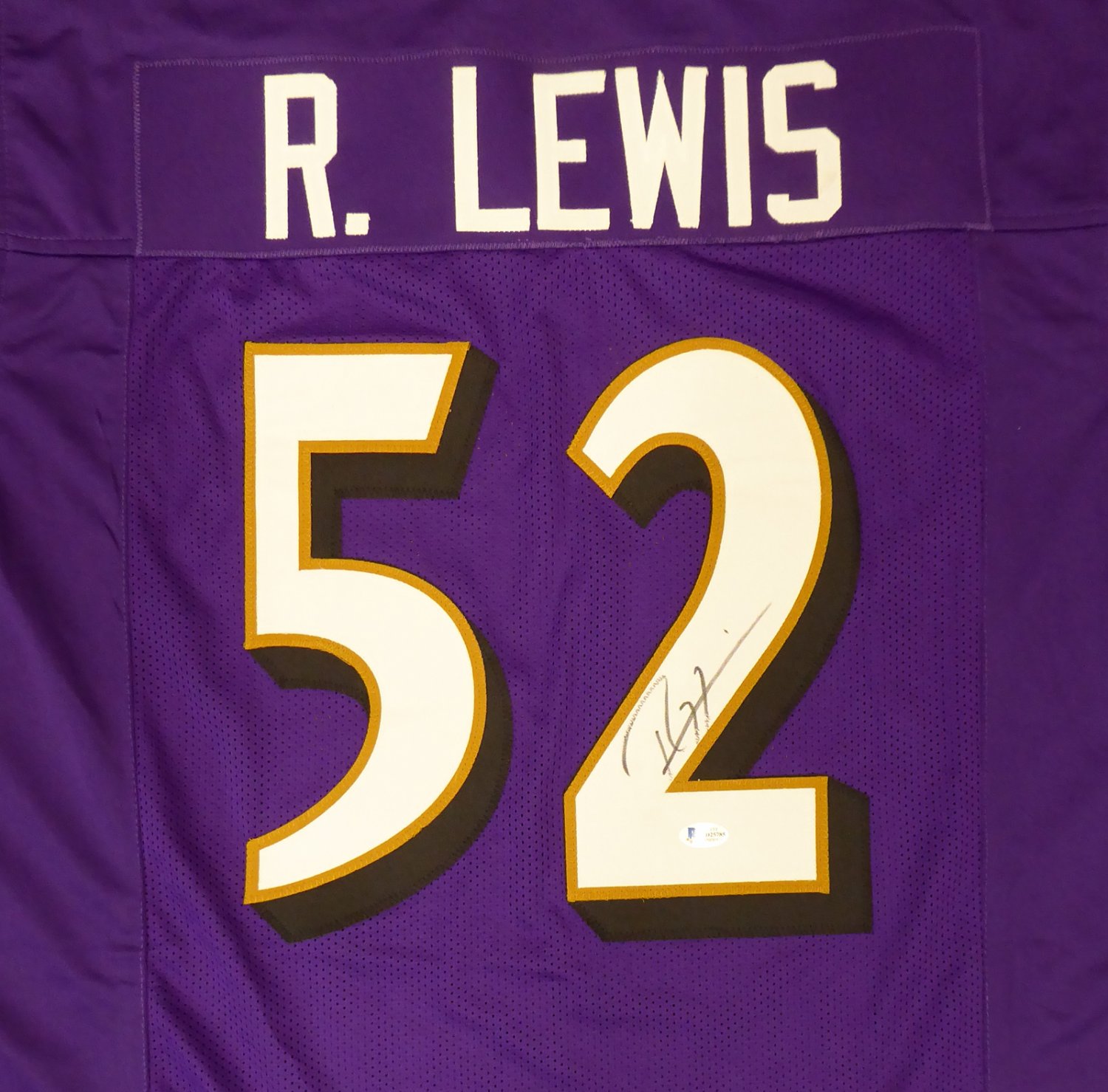 Ray Lewis Autographed Signed Baltimore Ravens Purple Jersey Beckett Beckett
