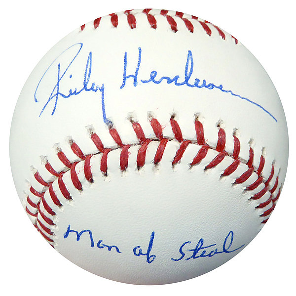 Rickey Henderson Autographed Signed Official MLB Baseball A's Man Of ...