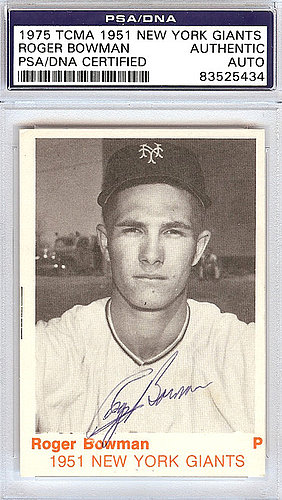 Roger Bowman Autographed Signed 1975 TCMA 1951 New York Giants Card ...
