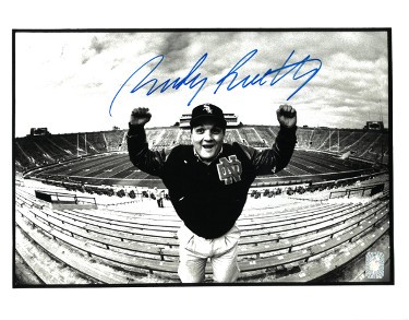 Rudy Ruettiger Autographed Signed Notre Dame Fighting Irish Stadium B&W ...