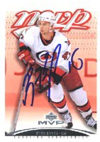 Ryan Bayda Carolina Hurricanes 2003 Upper Deck MVP Autographed Signed ...