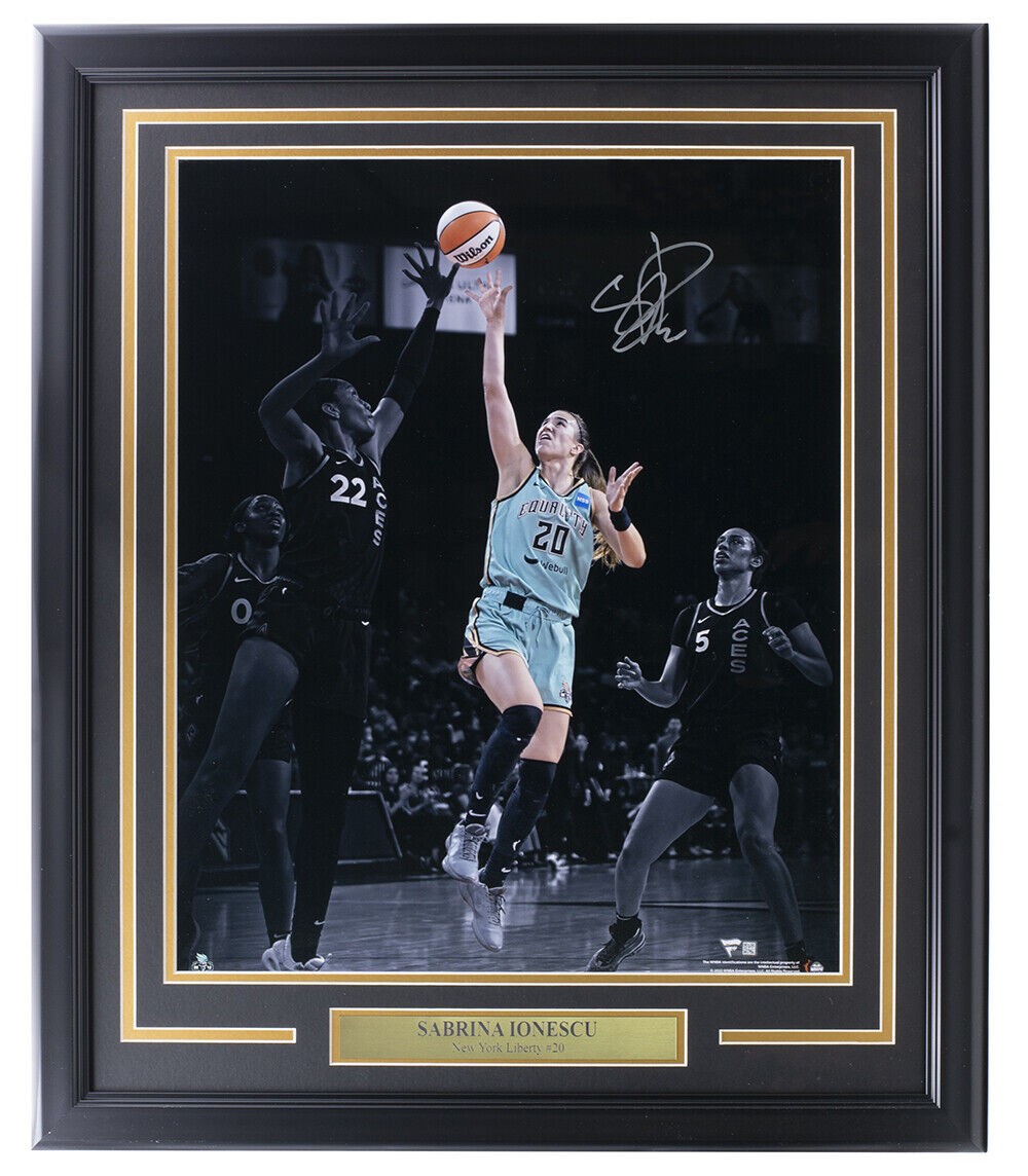 Sabrina Ionescu Autographed Signed Framed 16X20 New York Liberty Wnba ...