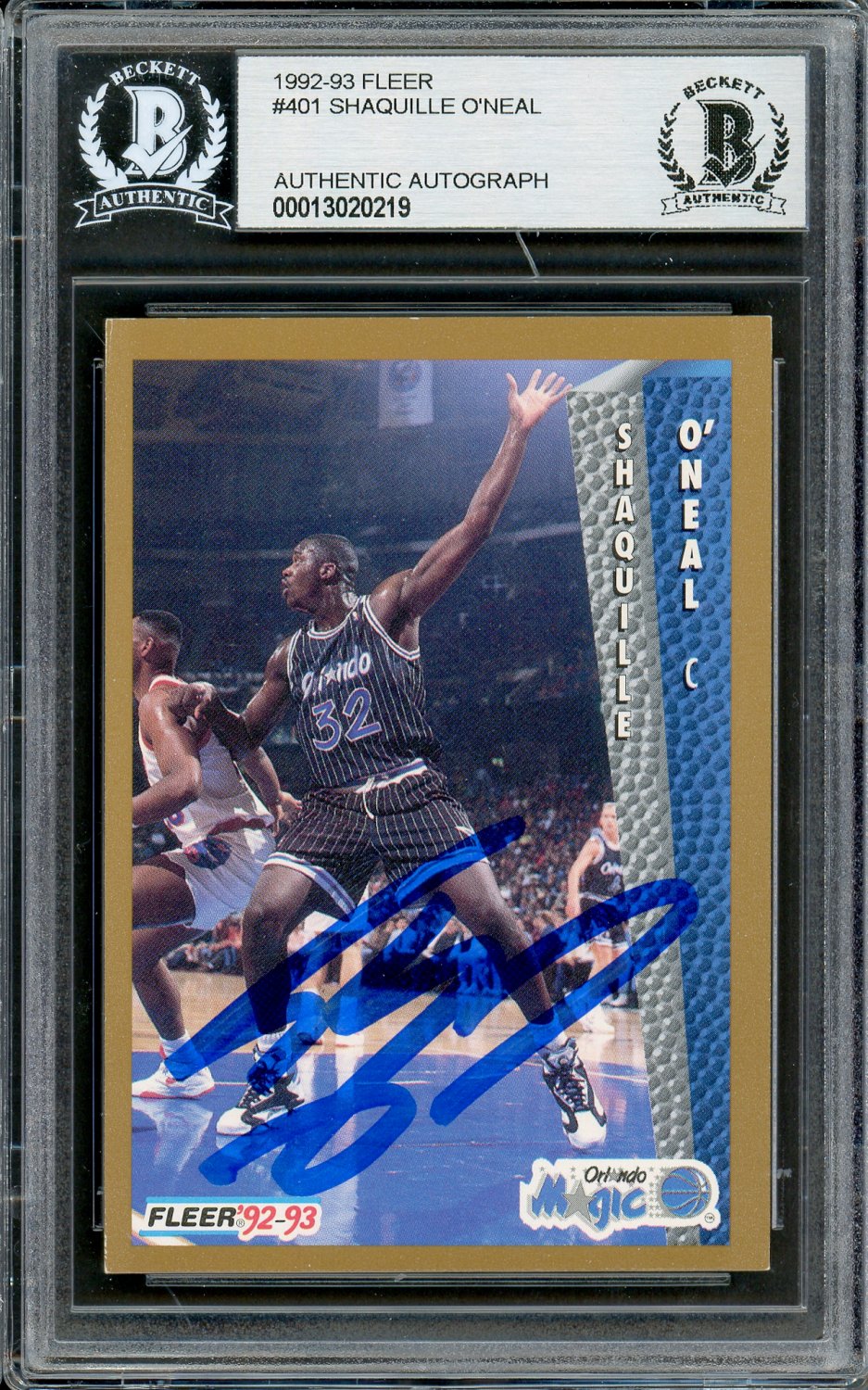 Shaquille Shaq O'Neal Autographed Signed 1992-93 Fleer Rookie Card #401 ...