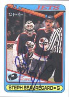 Steph Beauregard Winnipeg Jets 1990 Opee Chee Prospect Autographed ...