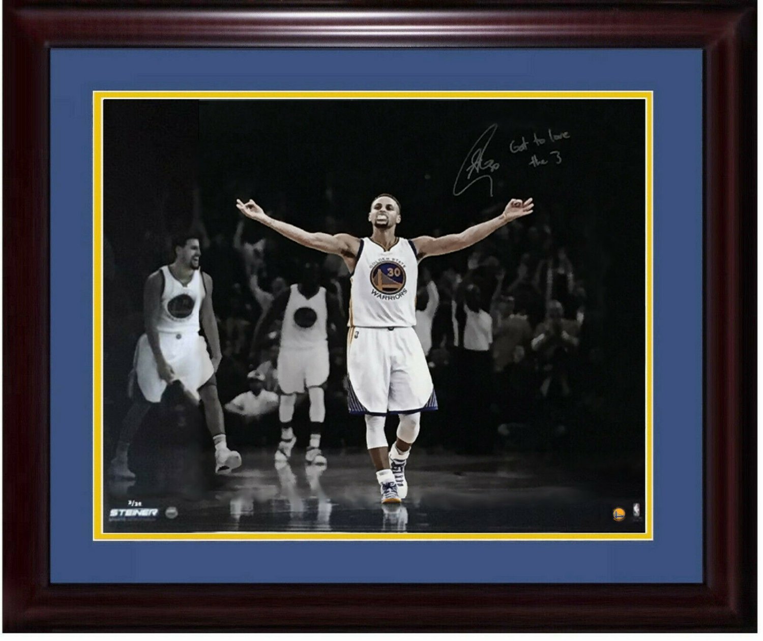 Steph Curry Autographed Signed 20X24 Photo Ins Love The 3 Framed ...