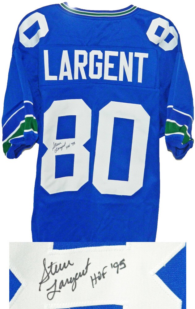 Steve Largent Autographed Signed Blue Custom Jersey w/HOF'95
