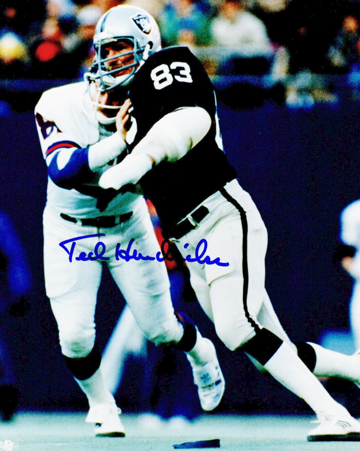 Ted Hendricks Autographed Signed Raiders Action 8x10 Photo