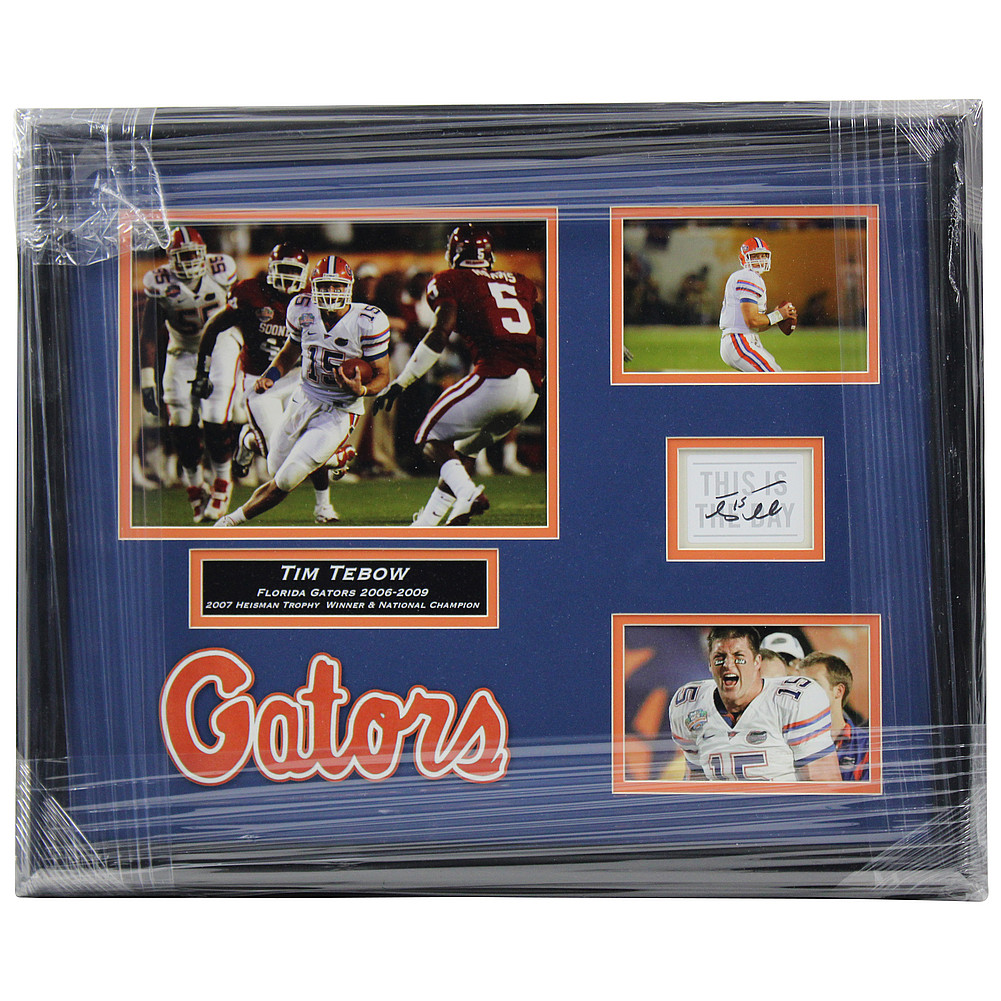 Tim Tebow Autographed Signed Florida Gators Cut Framed Photo Piece ...