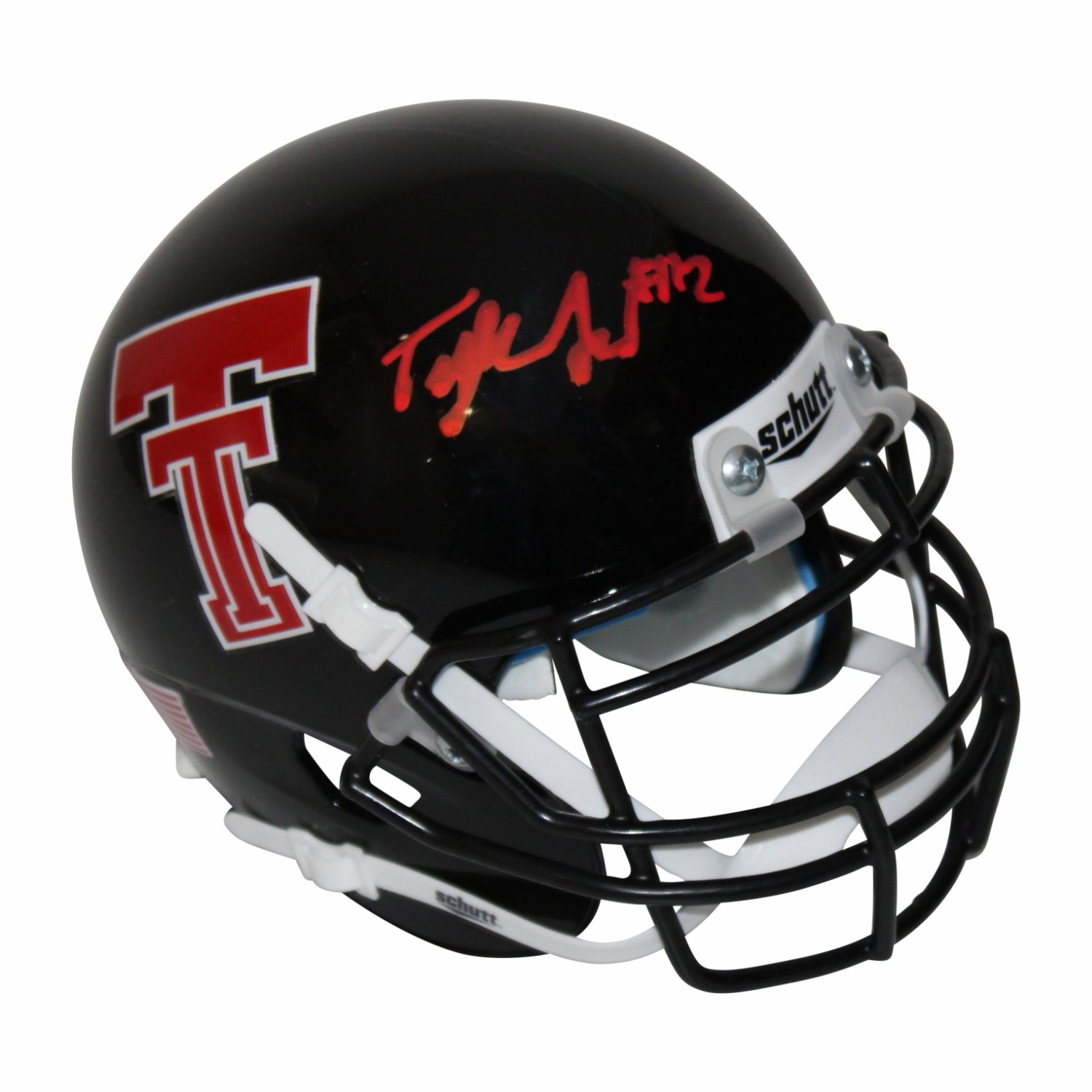 Tyler Shough Autographed Texas Tech Red Raiders Schutt Throwback Logo ...