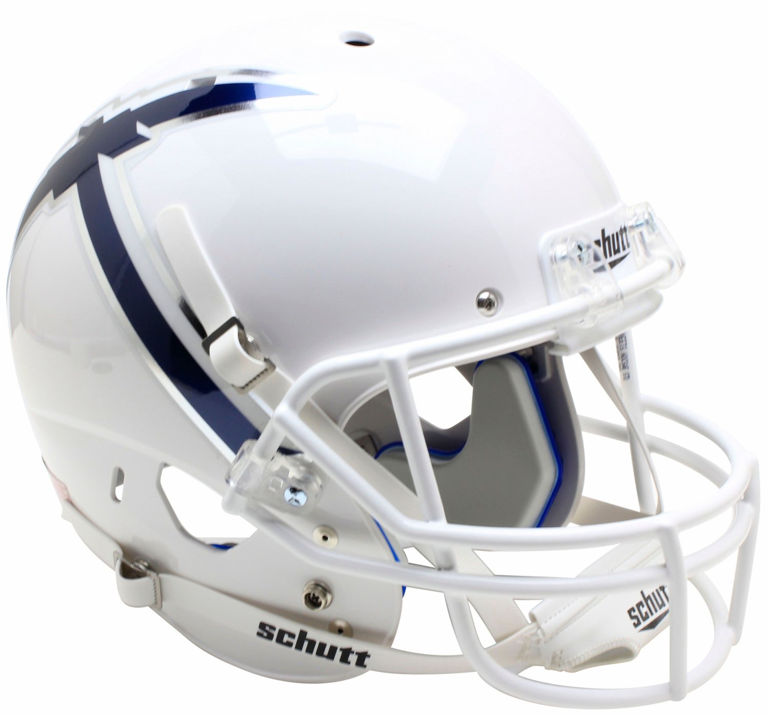 UTEP Miners Full XP Replica Football Helmet Schutt Navy Blue With Pickaxe