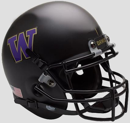 Washington Huskies Mini XP Authentic Helmet Schutt Matte Black