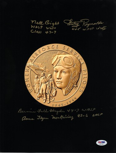 WWII WASP Pilots 11x14 Photo 4 Autographed Signed - PSA #AA07246- w ...