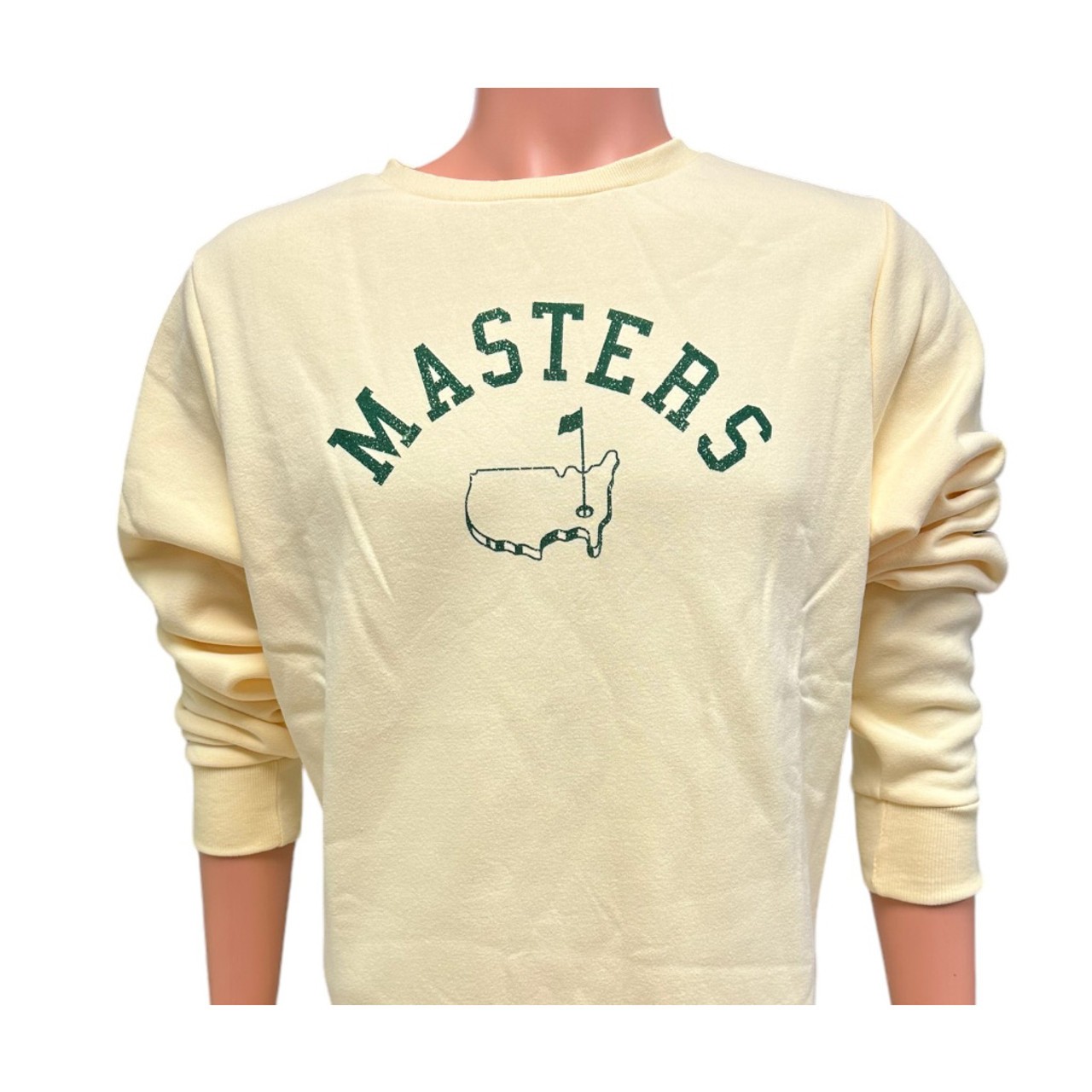 Masters Butter Yellow Cotton Blend Crewneck Sweatshirt with Dark Green ...