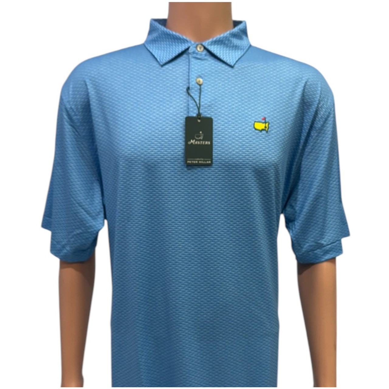 Masters Peter Millar Light Blue Hogan's Bridge Performance Tech Polo