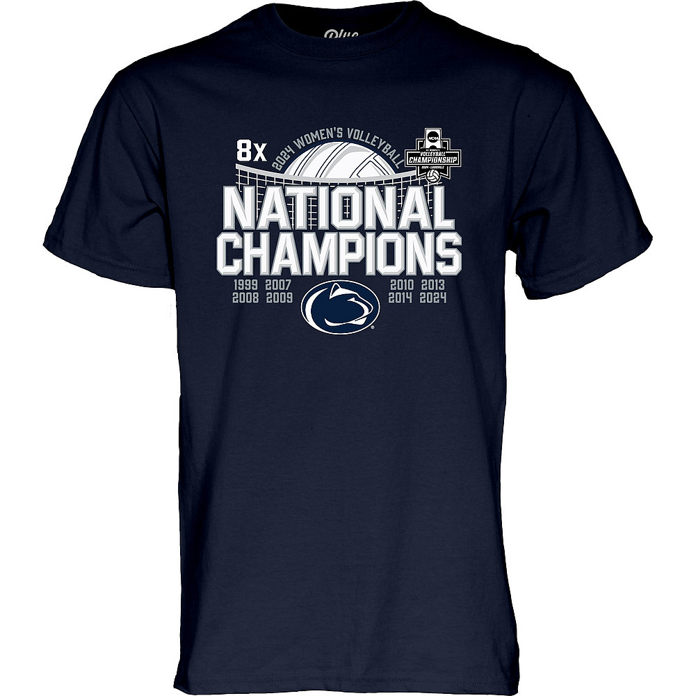 Penn State Women's Volleyball 2024 8X National Champs T-Shirt Navy ...