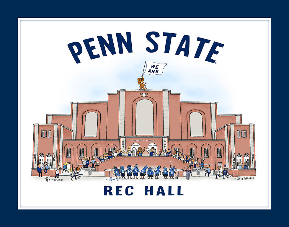 Penn State Wrestling Rec Hall Art Print 11â€ x14" Nittany Lions (PSU)