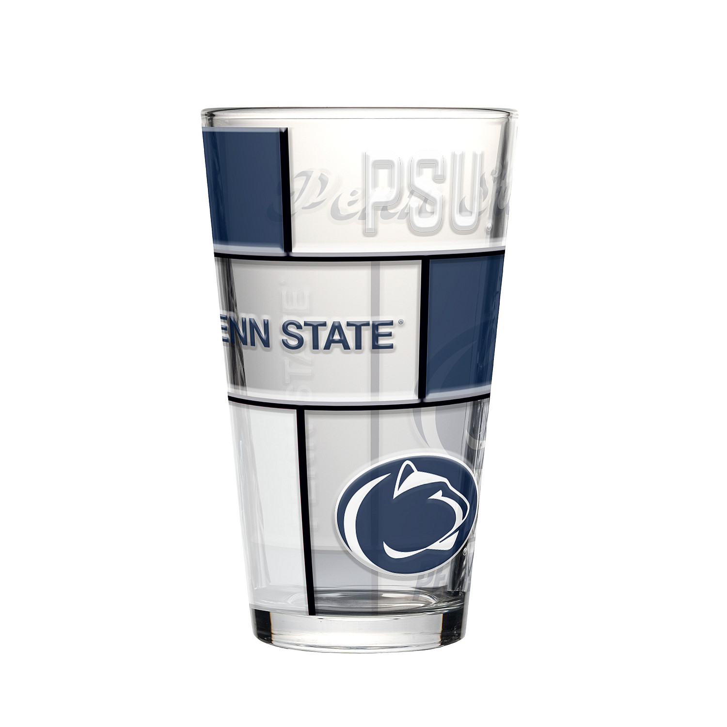Penn State 16oz Quilted Stained Pint Glass Nittany Lions (PSU)