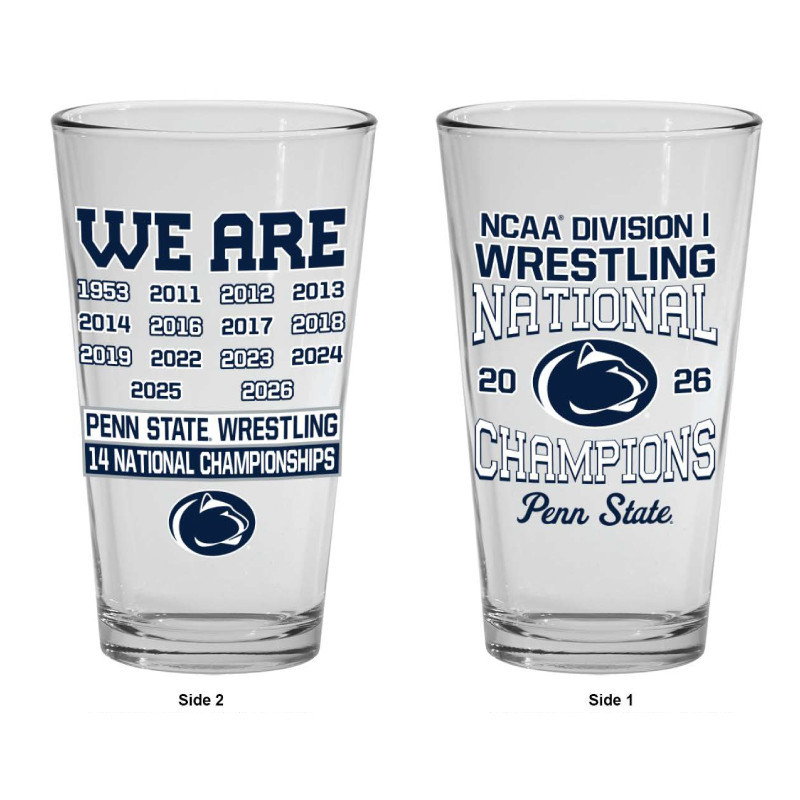 Penn State 2026 NCAA Wrestling National Champions Pint Glass Nittany ...